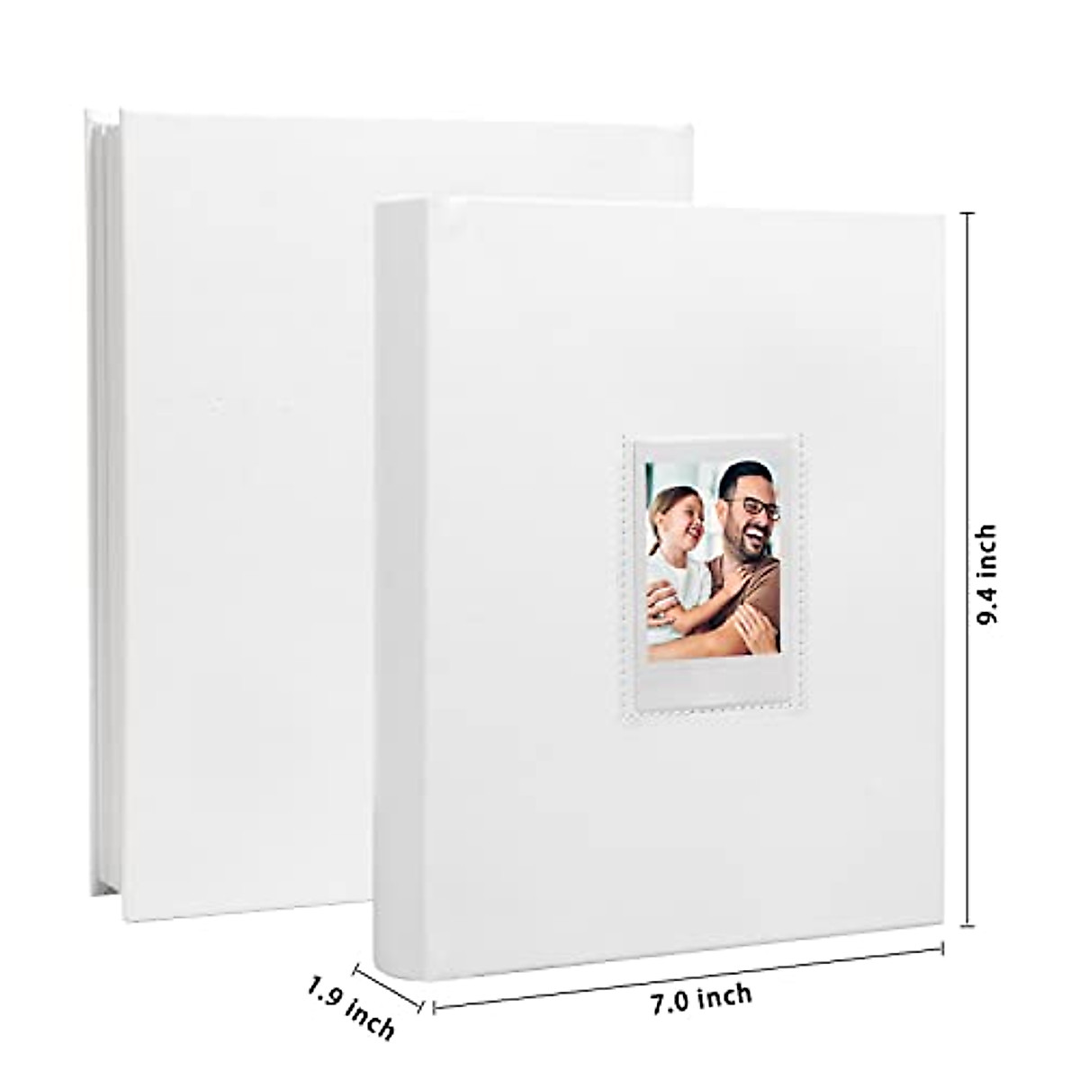 128 Pockets Photo Album with Writing Space, Front Window, Polaroid Photo Albums 3 Inch Compatible with Fujifilm Instax Mini 12 11 9 8 7+ 90 40, Polaroid 300, K-pop Photocards (White)