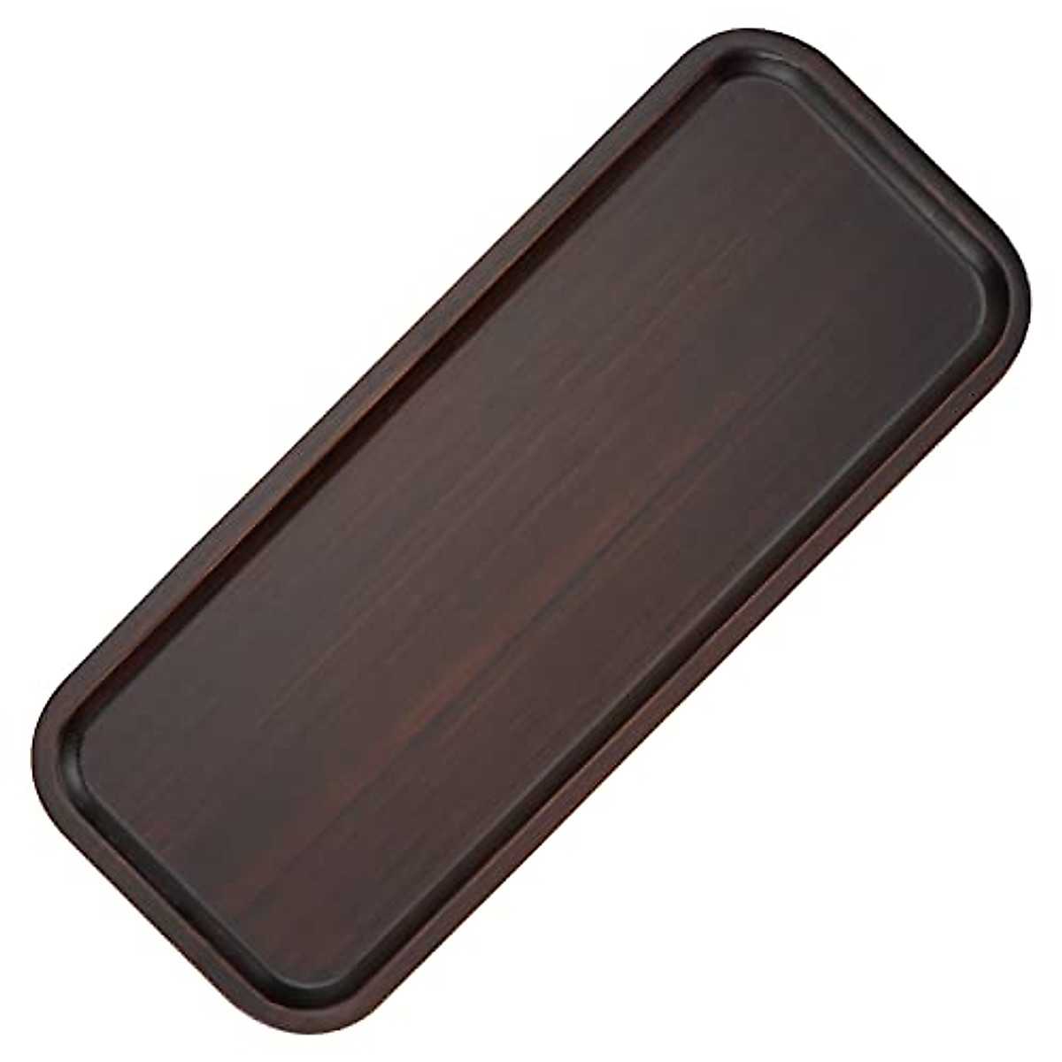 JOIKIT 14 x 5.9 Inch Walnut Wooden Rectangle Tray, Bathroom Tray Platter Solid Wood Decorative Serving Tray Plate for Cookie, Bread, Cheese, Coffee, Tea