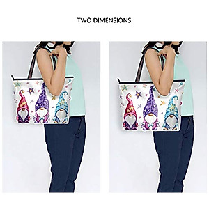 Watercolor Magic Gnomes Stars Handbags and Purse for Women Tote Bag Large Capacity Top Handle Shopper Shoulder Bag