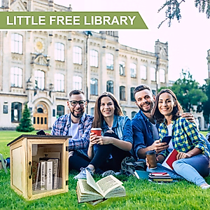 Little Free Library Box Outdoor Sharing Library Free Community Book Box Little Library Storage Bin Community Neighborhood Library Box for Outdoor and Indoors Sharing Books, Snacks, Toys, Dog Treats