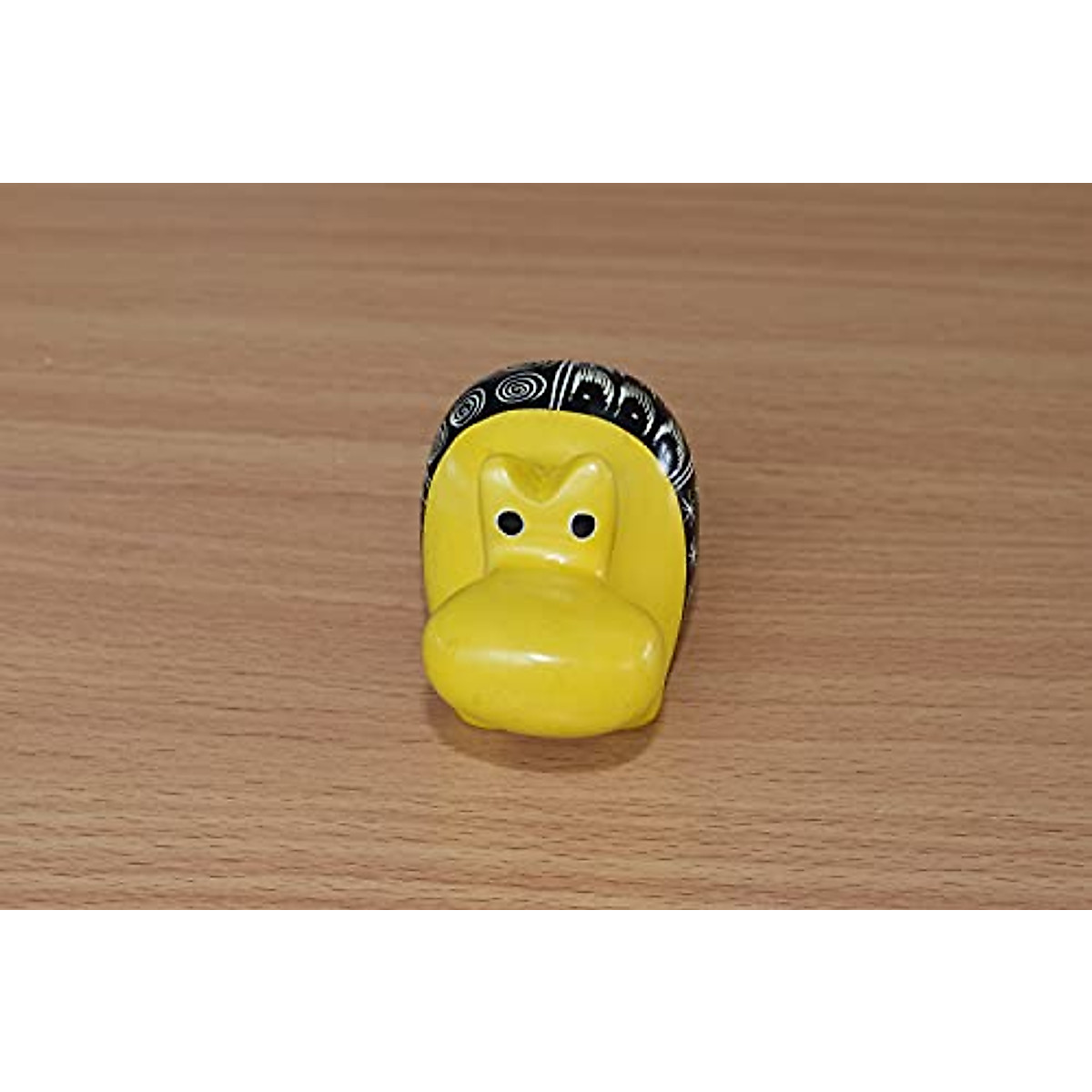TEMBO AFRICA Handmade Soapstone African Hippo Figurine Sculpture 2 Inches Height x 3 Inches Long Pineapple Yellow Handmade From Africa