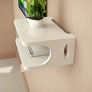 LXYFMS Wall Mount Bracket TV Box Set-top Box Modem Cable Box for WiFi Router DVD Player Streaming Device Router Rack (Color : White)