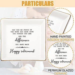 Weewooday Retirement Gifts for Women Retirement Jewelry Tray Makeup Bag Keyring Retirement Gift for Coworkers(Stylish)