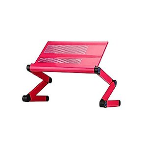 Goldball Portable Laptop Computer Desk Adjustable Vented Laptop Table Portable Bed Tray Book Stand Multifunctional & Ergonomics Design Dual Layer 17” Laptop Computers or Smaller (Rose Red)