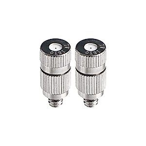 Aopin Garden Lawn Misting Nozzles Stainless Steel 0.8mm / 0.03" Orifice Atomizing Mister Sprayer Nozzle Suitable For Outdoor Cooling, Garden Irrigation, Fountain,Crop Nutrient Injection 2 Pcs