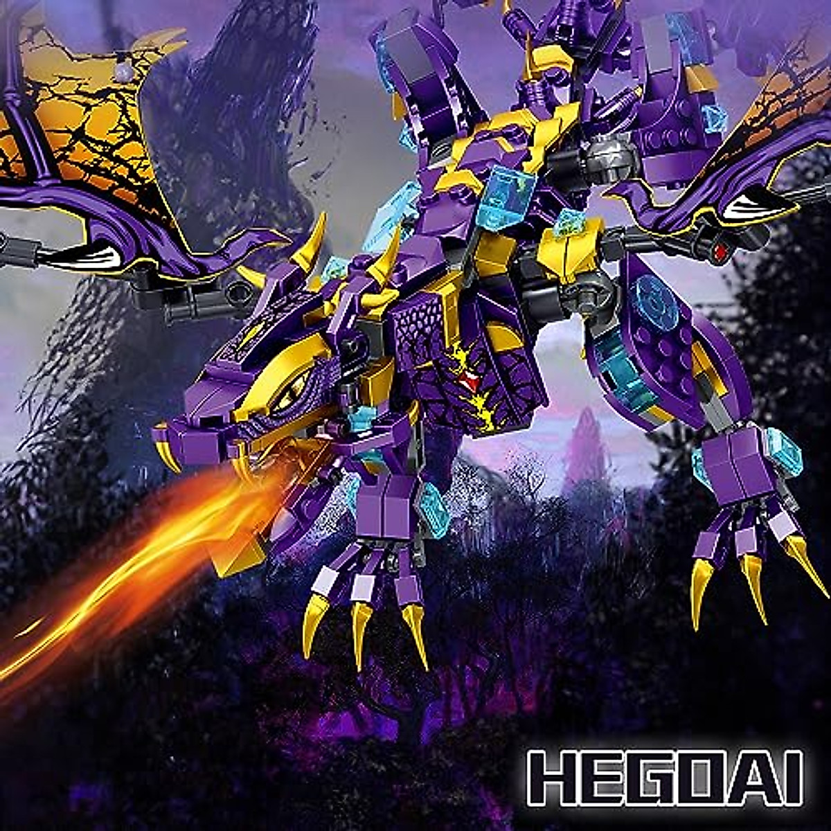 HEGOAI 2-in-1 Japanese Dragon Building Set, Animals Toy Set for Boys 8-14 Years Old, Ideal Gift for Thanksgiving, Halloween, Christmas, Birthday, 475 Pieces (Compatible with Lego Sets)…