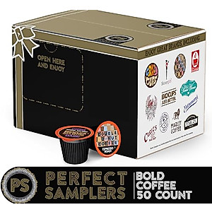 Perfect Samplers Dark Roast and Flavors Single Serve Coffee Pods for Keurig K Cup Machines, Bold Lover's Select, 50 Count
