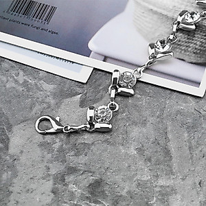 eMagTech Waist Chain Single Row Crystal Belt Chain Diamond Rhinestone Waist Belt Decorative Accessories for Women Lady Girls Zinc Alloy Silver