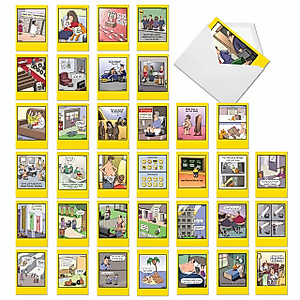 NobleWorks - 36 Assorted Set Funny Mixed Occasions Cards Bulk Box w/Envelopes, Humor Birthday Get Well Friendship (36 Designs, 1 Each) - Whyatt's Wide Variety AC9382XXG-B1x36