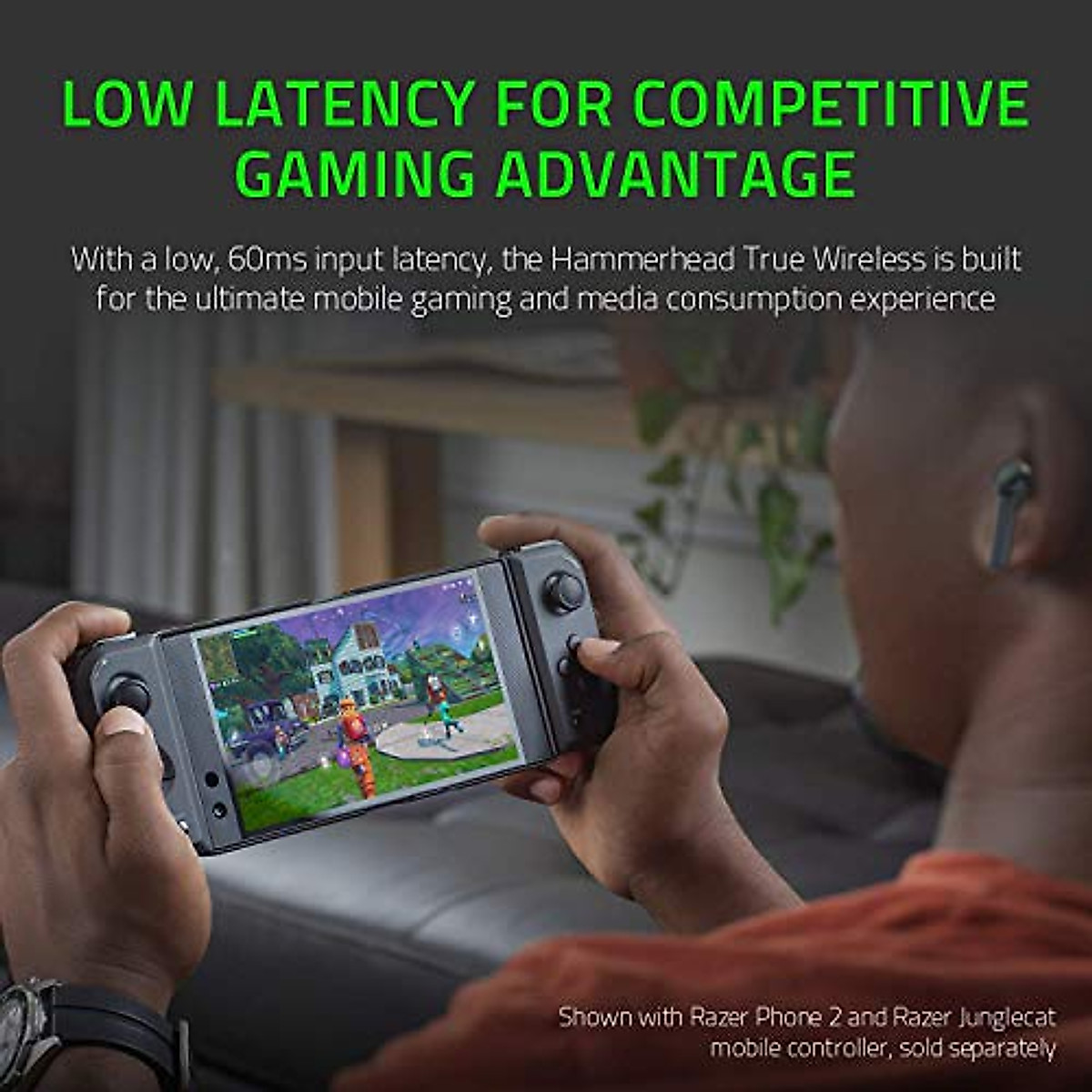 Razer Hammerhead True Wireless Bluetooth Gaming Earbuds: 60ms Low-Latency - IPX4 Water Resistant - Bluetooth 5.0 Auto Pairing - Touch Enabled - 13mm Drivers - Classic Black