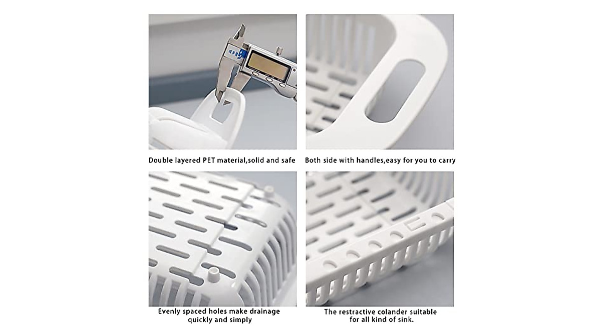 Adjustable Over the Sink Colander for Kitchen