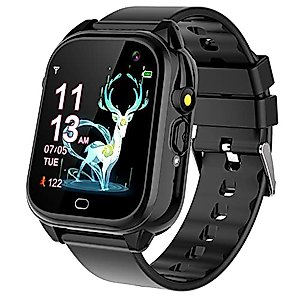 Gridspace Kids Waterproof Smart Watch with 26 Games 1.44'' HD Touchscreen and HD Camera Pedometer Recorder Music Player Alarm Clock Calculator Educationals Smart Watch for Age 3-12 Girls and Boys