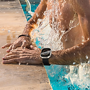 WINGLE 2 Pack for Apple Watch Ultra 2 49mm Privacy Screen Protector Case, [Anti-Peeping] 2 in 1 Waterproof 360 Protective Glass Face Cover Hard PC Bumper for iWatch Ultra 49 mm, Titanium