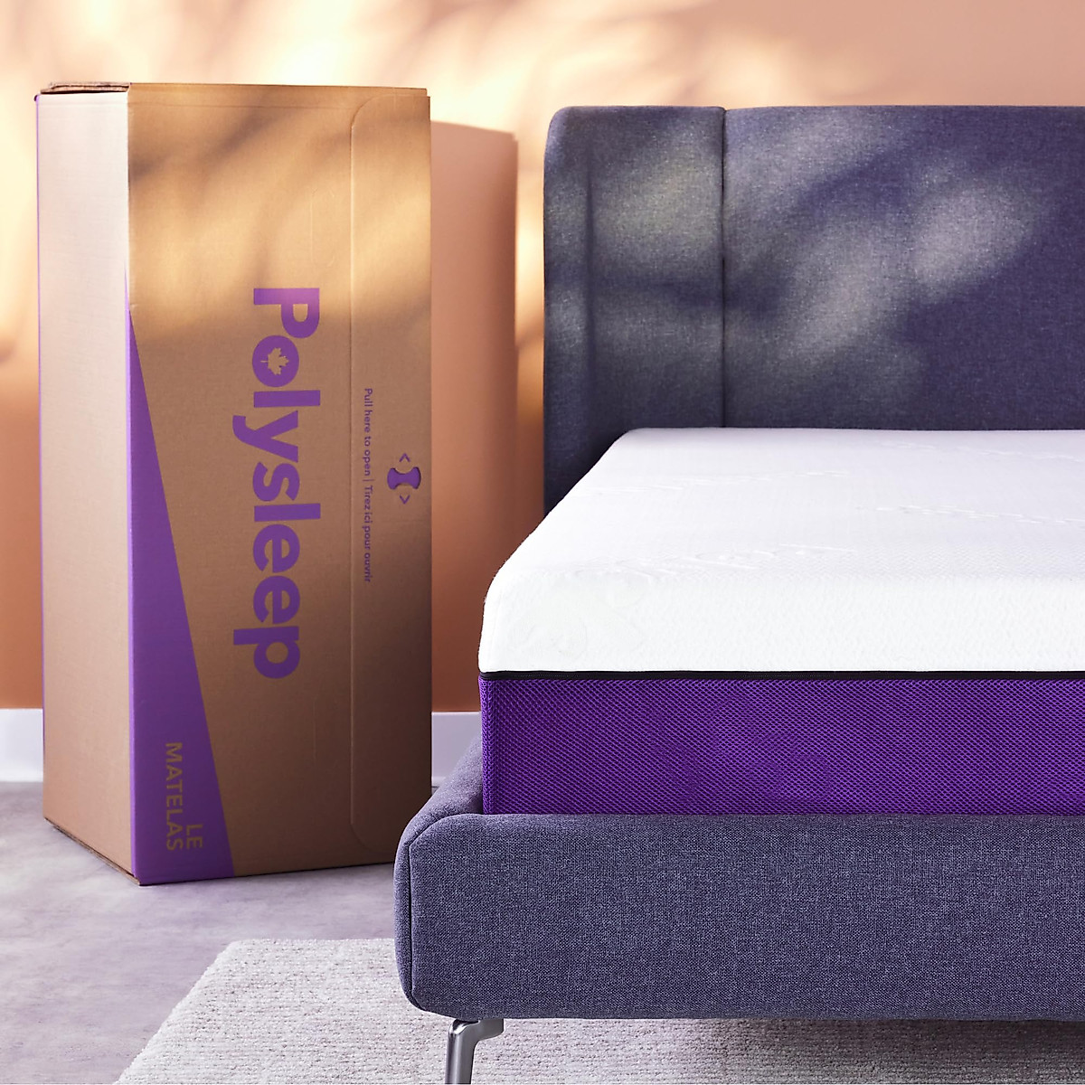 Polysleep 10" Memory Foam Mattress — Breathable Top Layer & Soft Liquid Repellent Cover, Premium Hybrid Bed in a Box, Made in North America — Queen Size