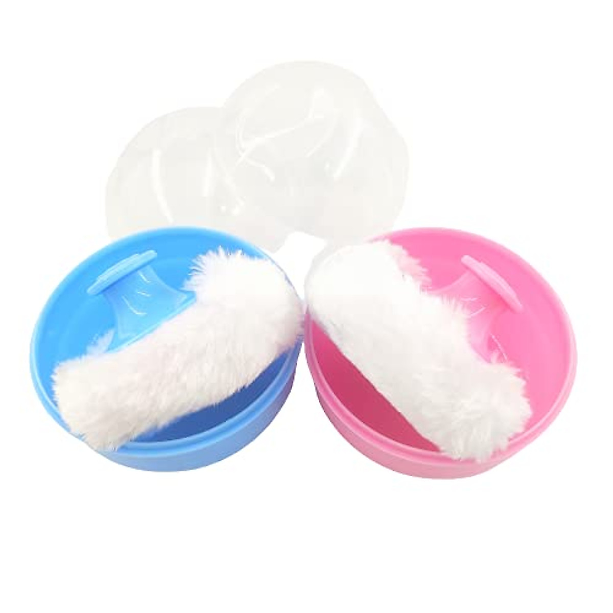 Xianglangsuccess 2Pcs Baby Powder Powder Puff Plush + Boxed Container, Baby Powder Container