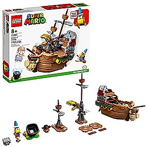 LEGO Super Mario Bowser's Airship 1,152 Piece Building Kit, Unveils Detailed Interior, Includes Kamek, Rocky Wrench, Goomba, POW Block, Cannon Start Pipe, For Ages 8+