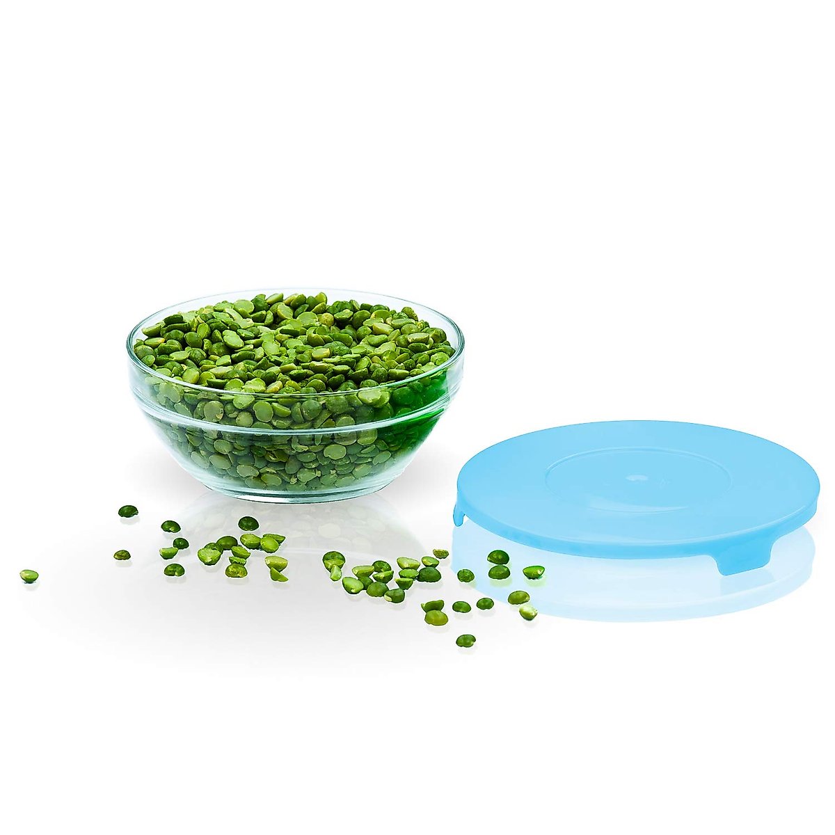 Stackable Glass Lunch Bowls/Multi Purpose Food Containers with Multi Color Lids - 5 Piece Set
