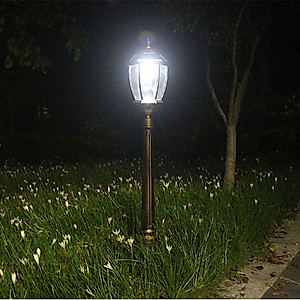 XIAOXY Solar LED Lawn Light Outdoor Garden Light Solar Street Light Home Villa Lights Garden View Lights European Waterproof Outdoor Column Headlight Rural Outdoor Wall Door Pillar Lamp