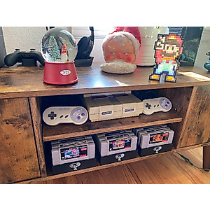 Collector Craft Black Game Organizer Compatible with Nintendo SNES Cartridge, Dust Cover, Cartridge Holder, Super Nintendo Entertainment System