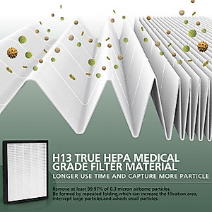 LV-PUR131 Replacement Filters Compatible with LEVOIT Air Purifier Models LV-PUR131s and LV-PUR13, LV-PUR131-RF, 2 Pack True HEPA and Activated Carbon Filters