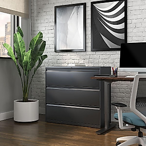 Lorell Fortress File Cabinet, 42 by 18-5/8 by 40-1/4-Inch, Charcoal