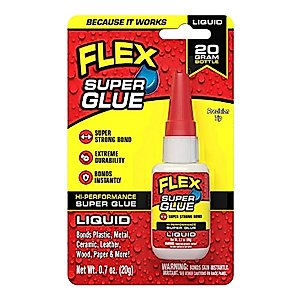 Flex Super Glue Liquid, Clear, 20 Gram Bottle, (Pack of 1)