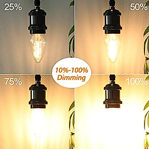 BRIMAX F15 8W Led Porch Light Bulb Outdoor, E26 Medium Base LED Post Bulb for 75W - 80W Incandescent Equivalent,Dimmable 2700K Warm White Flame Wrinkle Glass, for Ceiling Fan and Lantern Lamp, 4 Pack