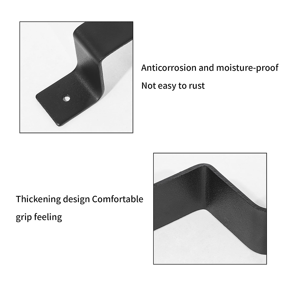 gaizda Barn Door Handle Black Steel Hardware，for Sliding Door Fence Door Wardrobe Drawer Garage Warehouse, Rustic Style (2pcs)