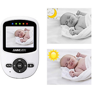 Video Baby Monitor with Camera and Infrared Night Vision, Two-Way Talkback, and Temperature Monitor - Long Range, Monitor Your Baby All Round The Clock,Include 2 Piece Outlet Protector … (2.4'')