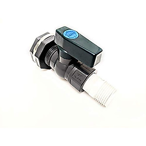 Van Enterprises Rain Barrel Spigot Kit - 3/4" PVC Full Port Ball Valve with Bulkhead Fitting +Hose Adapter