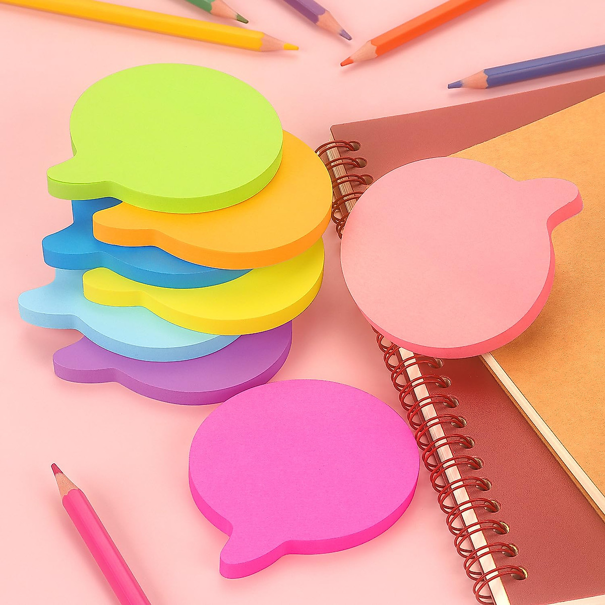 Bubble Shape Sticky Notes 8 Color Bright Colorful Sticky Pad 75 Sheets/Pad Self-Sticky Note Pads