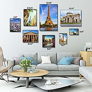 GOmaize Front Loading Black Picture Frame 4x6 Set of 10 Wall and Table Mounting