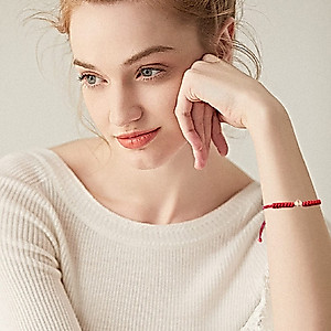 Red Initial Bracelet C Initial Letter Bracelets for Teen Girls Adjustable Red String Bracelets for Women Men Heart Shape Braided Bracelets Personalized Bracelet Birthday Mothers Day Gifts for Mom(C)