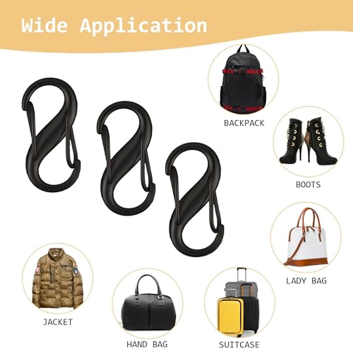 Ouligay 12 Pieces Zipper Locks Anti Theft, Zipper Locks for Backpacks, Tiny Small Mini S Carabiner Clip, Zipper Pulls Replacement for Camping Fishing Travelling Outdoor Sports