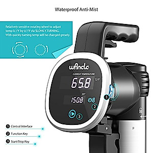 Sous Vide Cooker, Wancle Thermal Immersion Circulator, with Recipe E-Cookbook, Accurate Temperature Digital Timer, Ultra-quiet, 850 Watts, 120V, Stainless Steel/Black