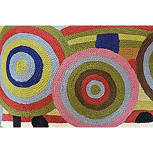 Kashmir Designs Hundertwasser Modern Pillow Cover | Beloved Gardens | Modern Outdoor Pillows | Abstract Couch Cushion| Modern Farmhouse Pillows | Mid Century Chair Cushions | Handmade Wool Size 18x18