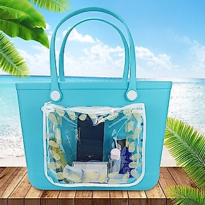 futaiphy 2 Packs Clear Inner Bags for Beach Bag, Compatible with Bog Bag Accessories, Perfect for Women's Beach