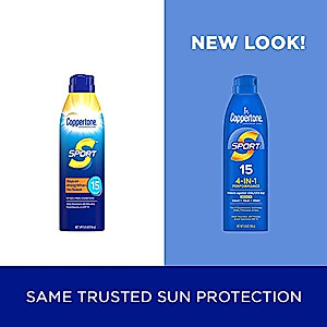 Coppertone Sport Sunscreen Spray, Broad Spectrum SPF 15 Water Resistant Spray Sunscreen, 5.5 Oz