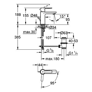 GROHE 23790001 | Lineare Single-Lever Basin Mixer | XS | Pop-Up Waste