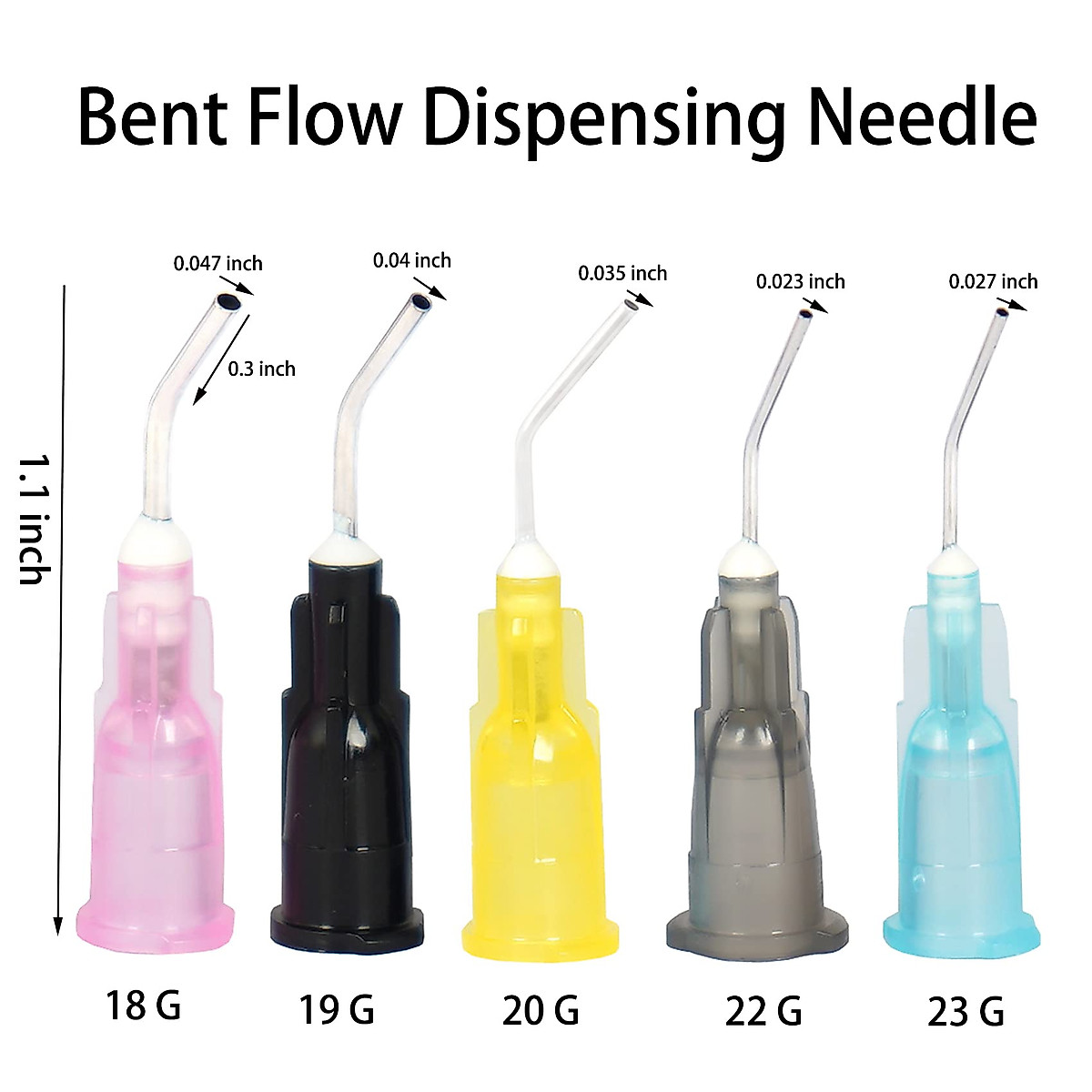 300 Pcs Bent Blunt Tip Dispensing, Bent Flow Dispensing Tips, Disposable Bent Irrigation Blunt Tips, Great for Oil or Glue Applicator (Pink 18G)