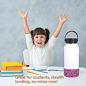 WK IEASON Protective Silicone Sleeve Boot for 20-40oz Stanley Tumbler and Compatible with 12oz 21oz 24oz Hydro Flask Water Bottle,Simple, Yeti and Other Brand Water Bottle(Leo Carnation)