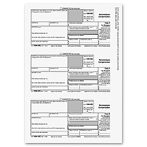 1099 NEC Forms 2022, 1099 NEC Laser Forms IRS Approved Designed for QuickBooks and Accounting Software 2022, 4 Part Tax Forms Kit, 25 Vendor Kit – Total 38 (108) Forms