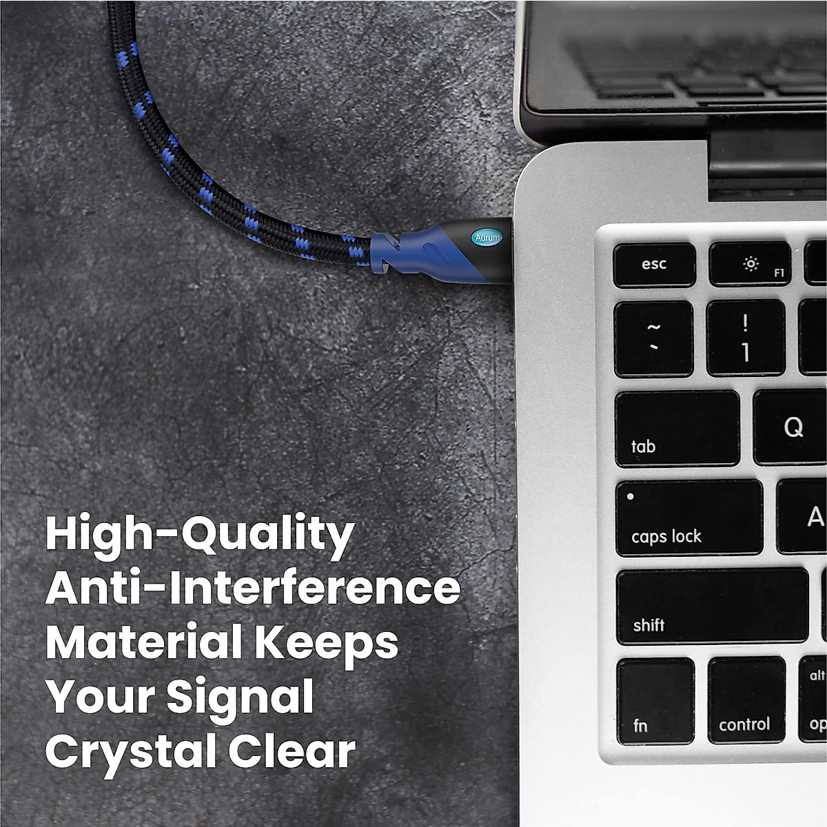 AURUM CABLES 20ft HDMI Cable 4K@60Hz Ultra HD, High Speed with Ethernet HDMI Cable Braided Nylon & Gold Connectors, ARC, CL3 Rated - Compatible with TV, PC, Monitor, Laptops, PS3, PS5, PS4