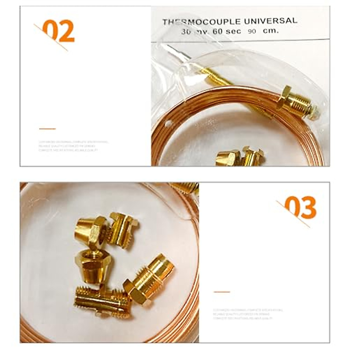 YUELER Oven Thermocouple Controller Probe Stove Cooker Heater Fireplaces Temperature Sensors with 5pcs Fixed Part