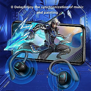 Wiykasenbos Bluetooth earpiece Open Ear Earbuds air Conduction Headphones with Microphone Noise canceling Headphones for Cell Phone IPX7 Waterproof Headphones for Sport, Running