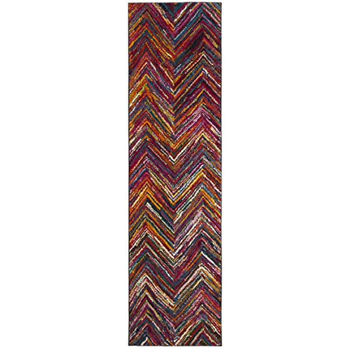 Safavieh Aruba Collection 2'3" x 8' Multi ARB505M Boho Chevron Runner Rug