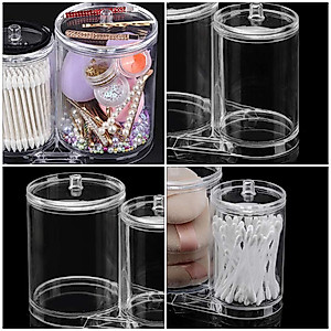 Cabilock Cotton Swab Holder Transparent Conjointed Cotton Swabs Storage Box Makeup Cotton Pads Box Toothpick Cass Cosmetic Organizer Holder for Home Bathroom Washroom Supplies Bathroom Containers