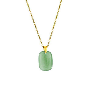 B&D Gifts for Wife Mom Handmade Jade Necklace Good Fortune Necklace14K Gold Plated Jade Pendant for Women Genuine Natural Green Jade Jewelry Necklace for Wife, Mom, Girlfriend, Grandma (Gold)