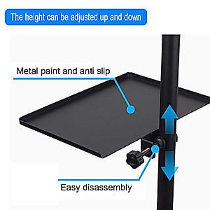 ZBY Microphone Stand Tray, Clamp-On Rack Tray,Music Stand for Music Sheet,Clamp Compatible with Most Microphones Stands for Live Streaming,Karaoke, Recording, size:7.9x8.7in (Stand NOT Included)