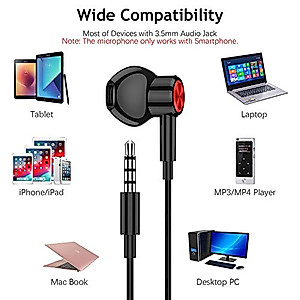 ACAGET 3.5mm Wired Headphones for Samsung A14 A23, 3.5mm Earbuds for iPhone 6S Plus 6 5S Noise Cancelling Android Earphones Magnetic Headset with Mic for Galaxy S10 S9 A13 A52 Pixel 5A 4A iPad 9 MP4